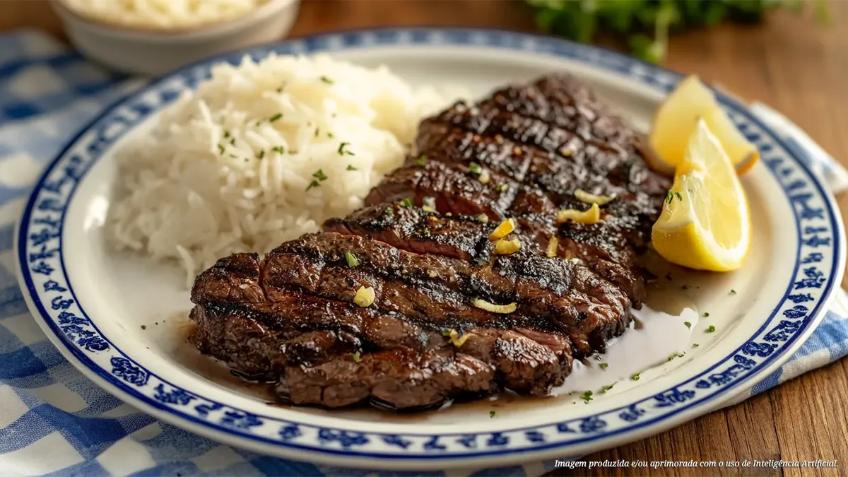 Bife de alcatra ao molho de limão siciliano com arroz branco - Seara